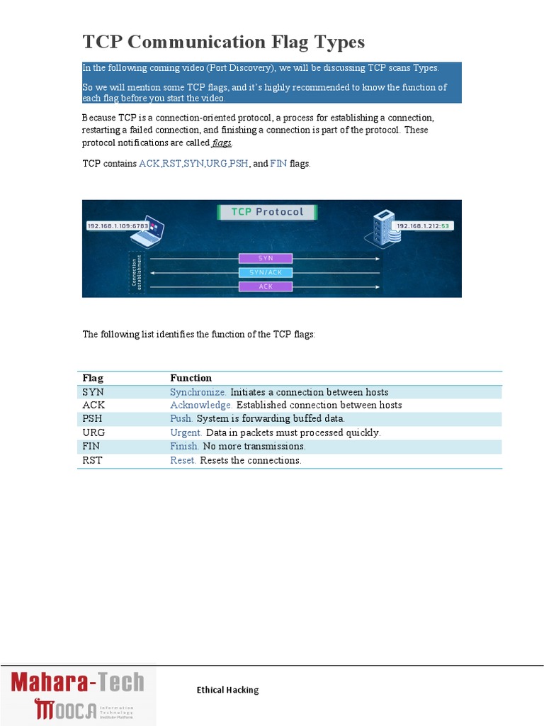 TCP Communication Flag Types | PDF