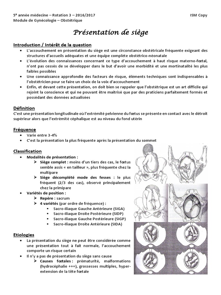 Accouchement en Présentation du Siège | PDF | Accouchement | Grossesse ...
