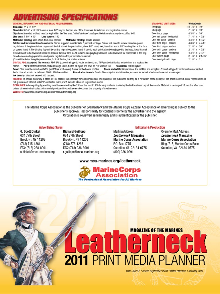 2011 Leatherneck Magazine Advertising Guide | PDF | Communication ...