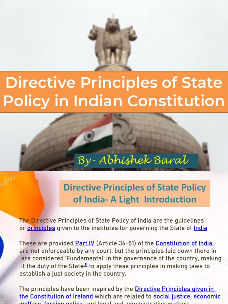 Directive Principles of State Policy in Indian Constitution | PDF ...