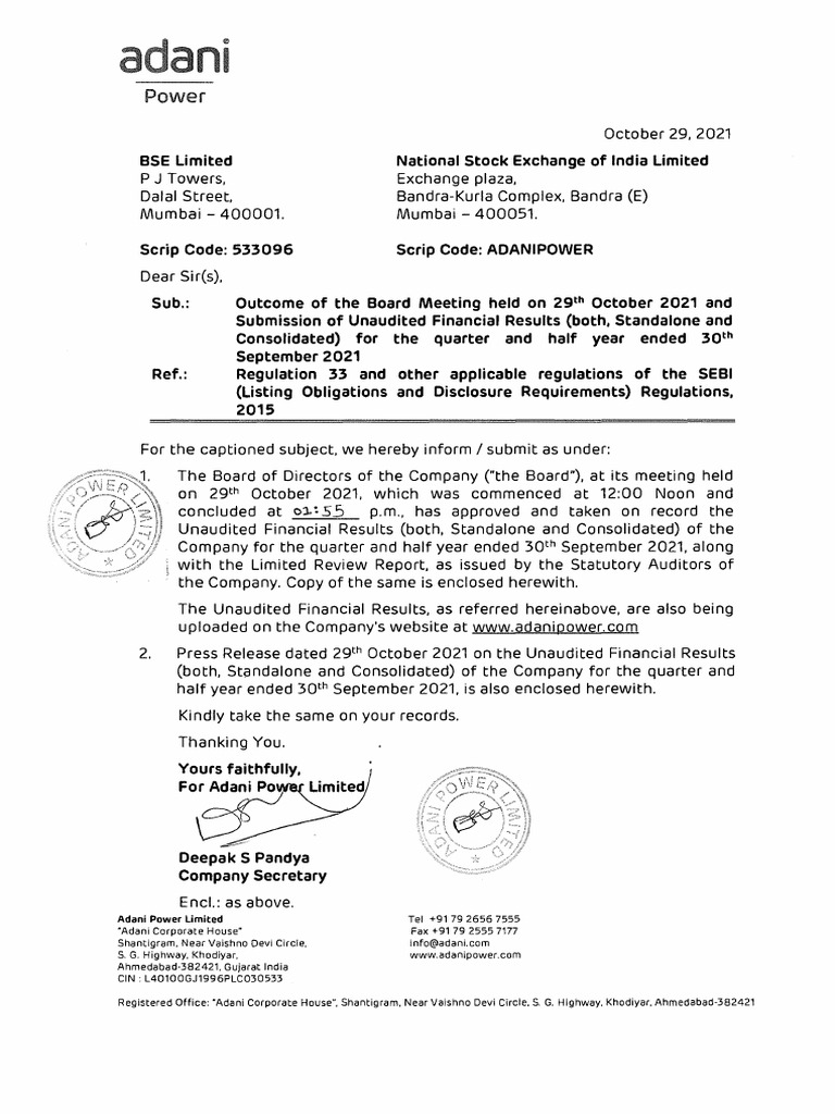 Adani Power Limited | PDF | Expense | Equity (Finance)