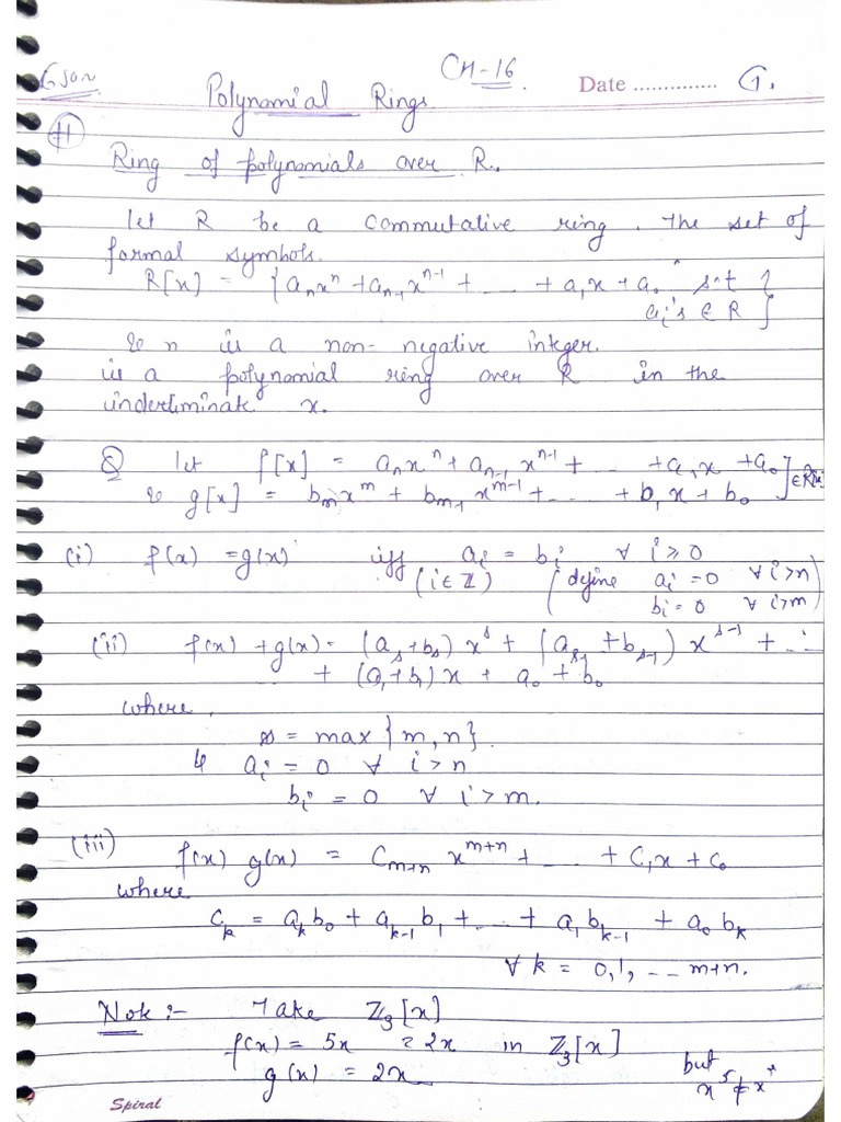 Ring Theory 2 Handwritten Notes | PDF