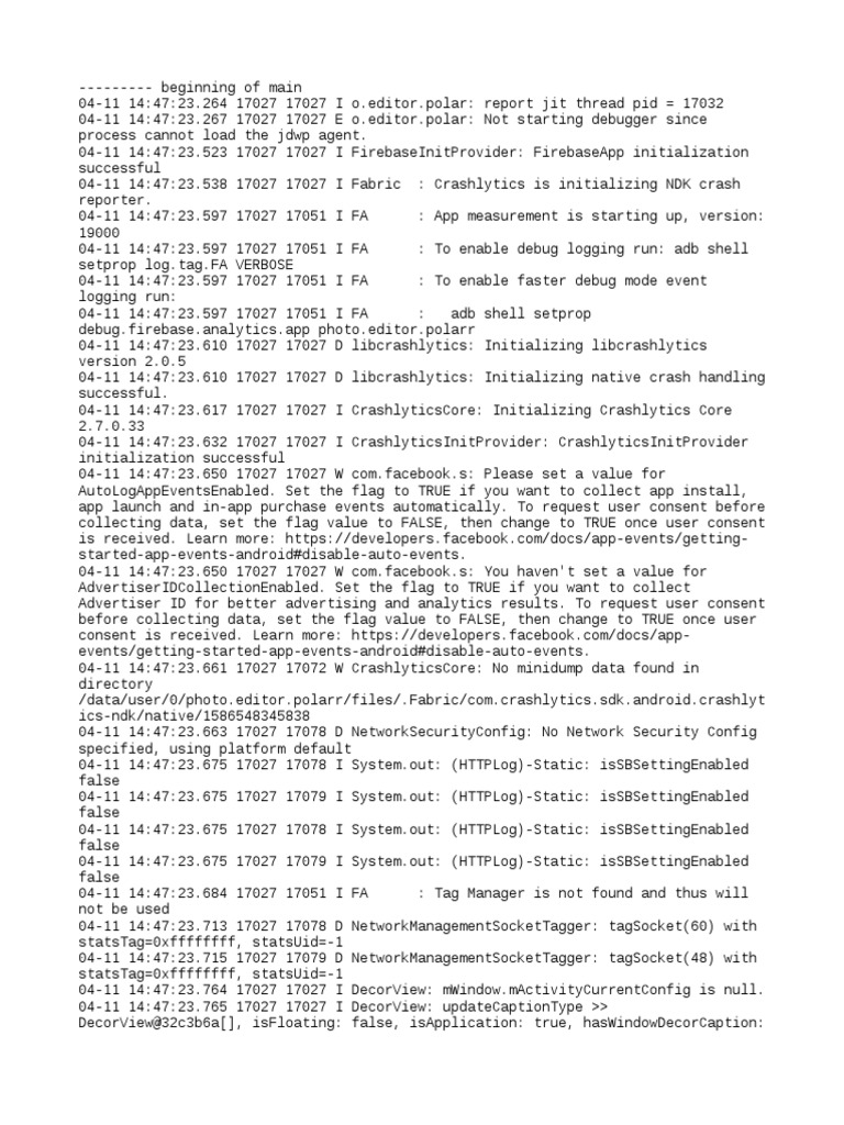 Logcat 1586605643702 | Download Free PDF | Facebook | Computer Programming