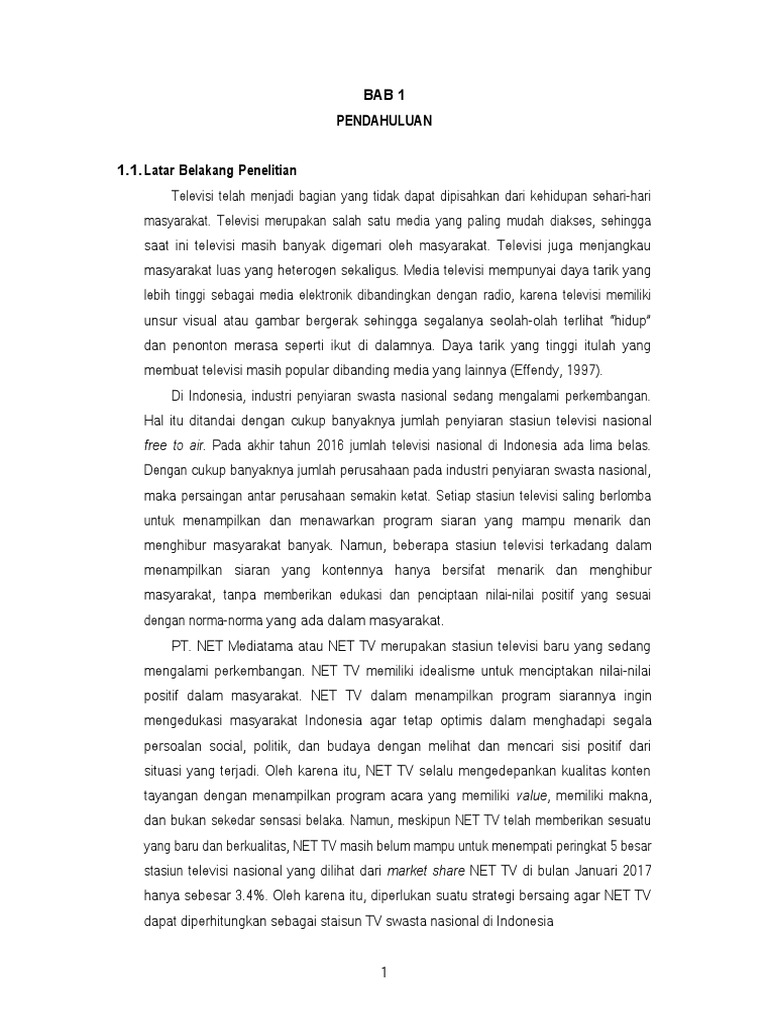 Strategi Bisnis PT Net Mediatama Net TV | PDF