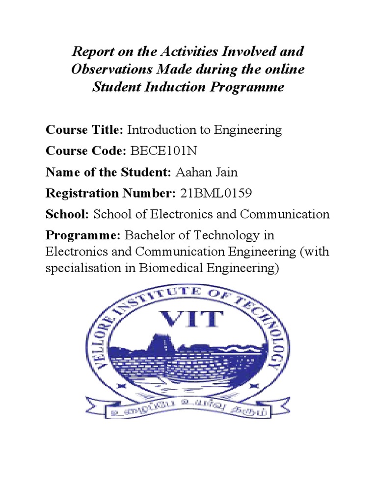 INDUCTION REPORT Updated2.0 | PDF | Engineering | Biomedical Engineering