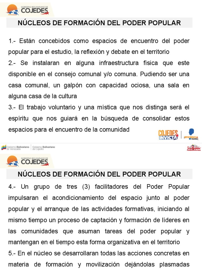 Nucleos de Formación Del Poder Popular | PDF | Política | Historia