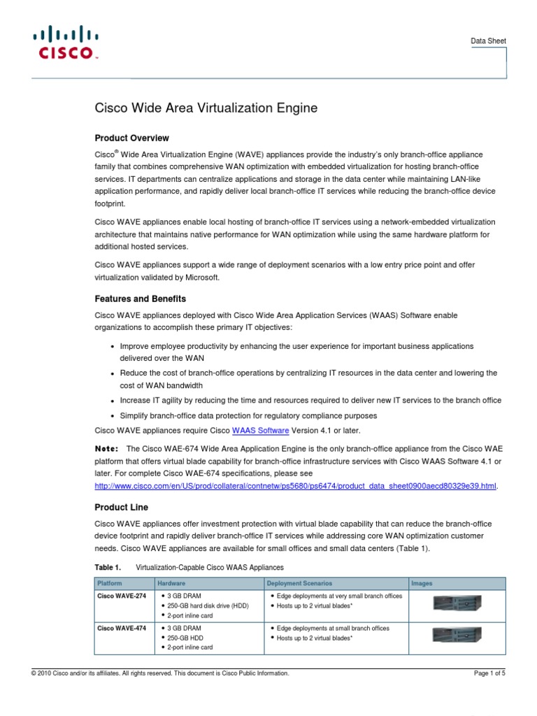 WAVE 474 Data Sheet | PDF | Virtualization | Cisco Systems