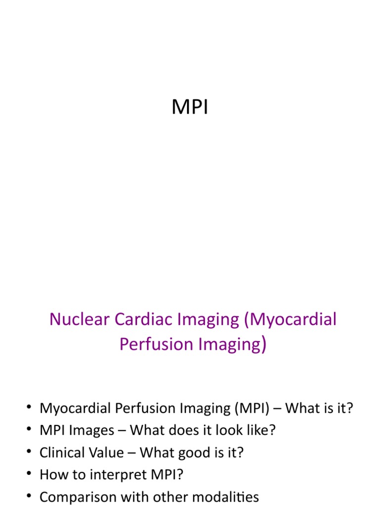 Myocardial Perfusion Imaging Guide | PDF | Coronary Artery Disease ...