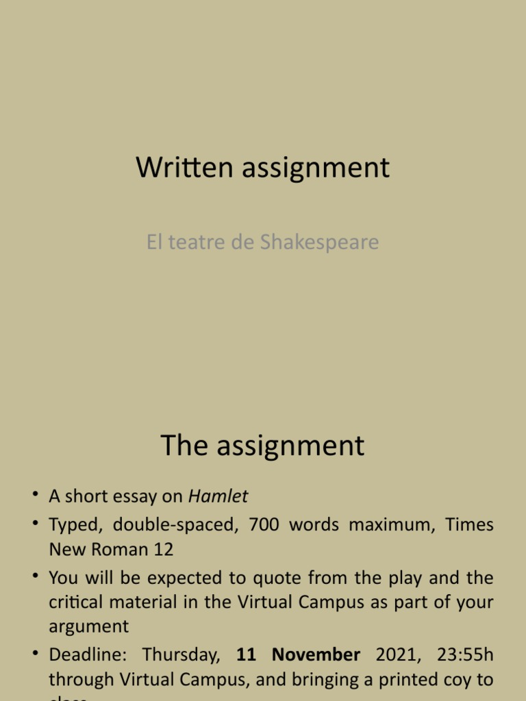 Hamlet Essay Assignment Guidelines | PDF | Essays | Hamlet