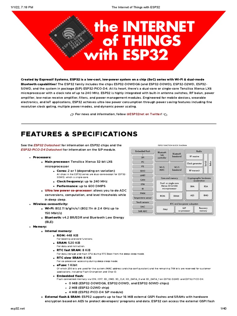 The Internet of Things With ESP32 | PDF | Hypertext Transfer Protocol ...