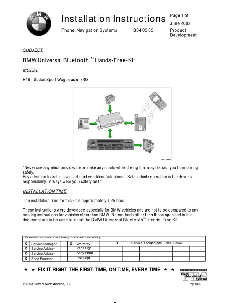 E46 Bluetooth Hands-Free Kit Guide | PDF | Electrical Connector | Bluetooth
