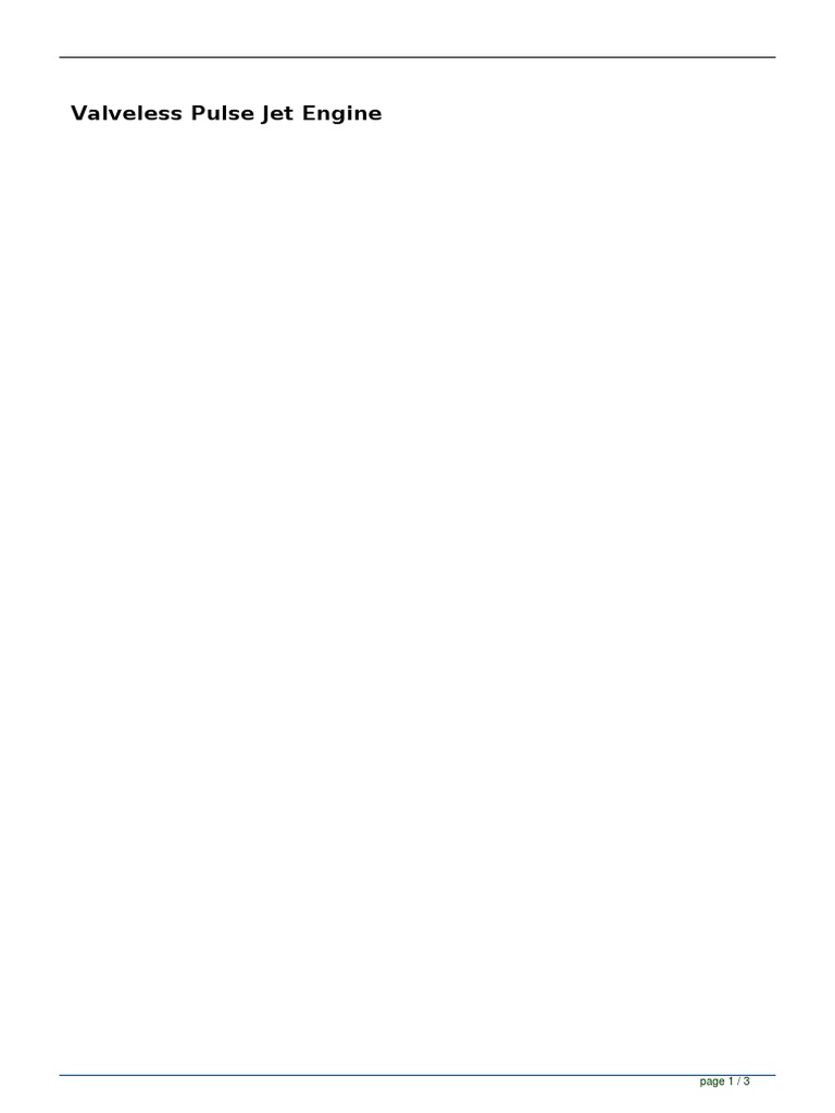 Valveless Pulse Jet Engine | PDF | Laboratories | Science