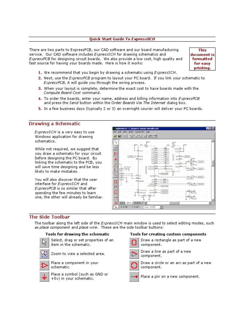 Drawing A Schematic: Quick Start Guide To Expresssch | PDF | Printed ...