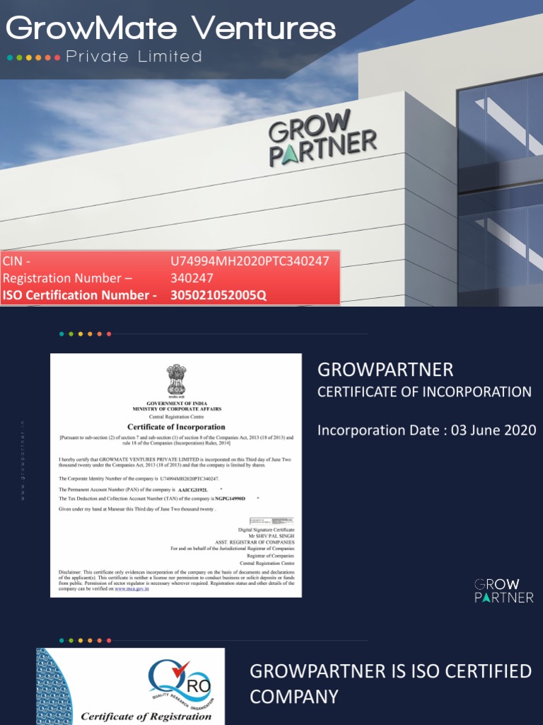 Private Limited: Growmate Ventures | PDF | Popular Culture & Media ...