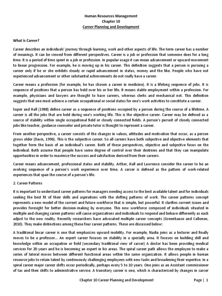 Career Planning and Development Insights | PDF | Goal | Employment
