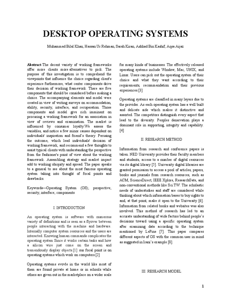 CAO Research Paper | PDF | Operating System | Mac Os