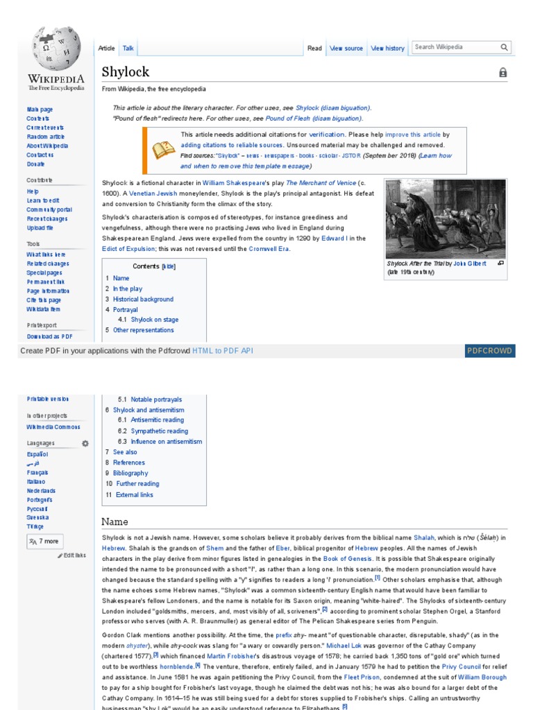 Shylock | PDF | Shylock