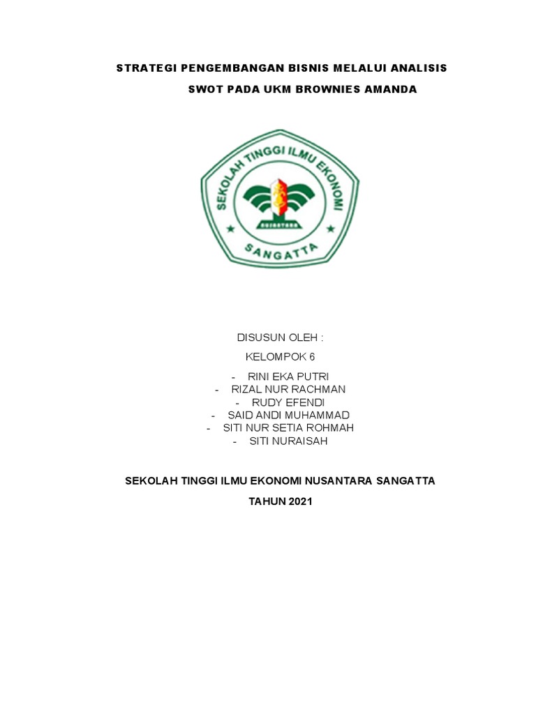 Analisis SWOT Cabang Brownies Amanda Sangatta | PDF