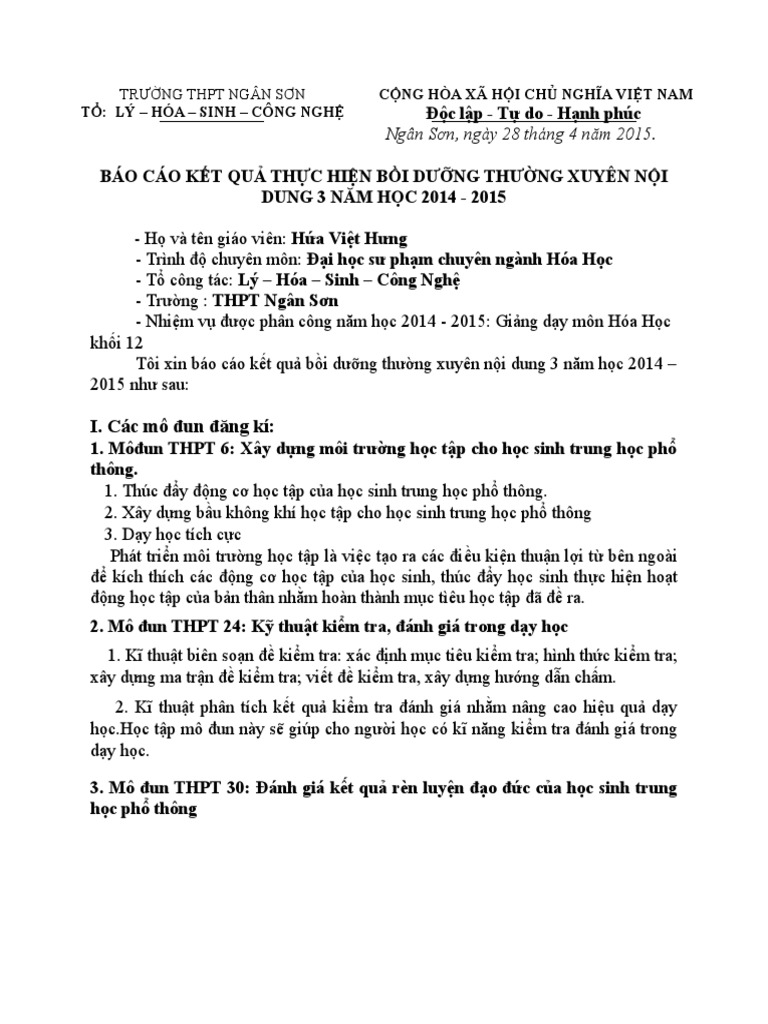 BDTX THPT Module 6 24 30 31 | PDF