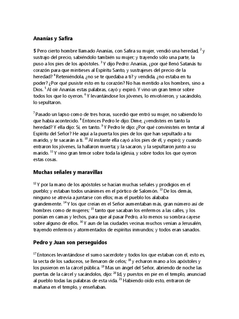 Ananías y Safira | PDF | Sacerdote | Jesús