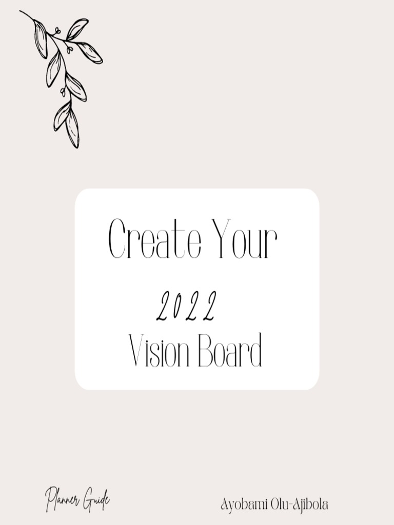 2022 Vision Board Planner Template | PDF | Psychological Concepts ...
