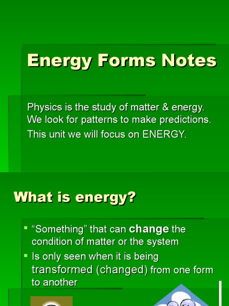 Forms of Energy Notes | PDF | Light | Nature
