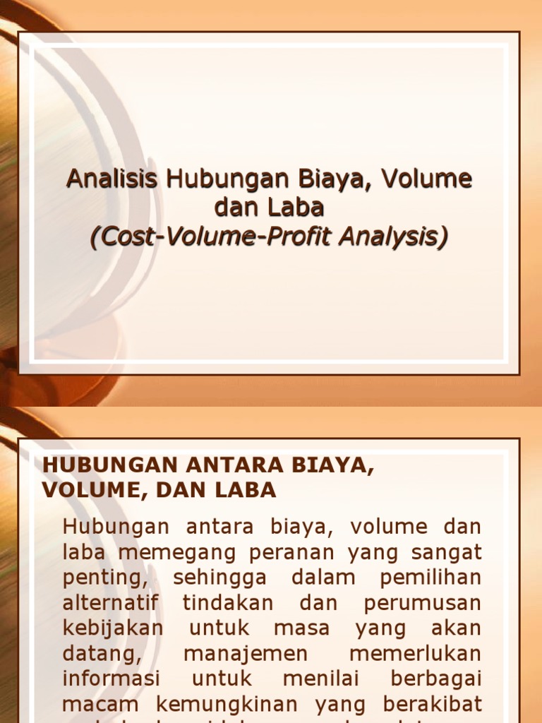 Analisis Hubungan Biaya, Volume Dan Laba | PDF