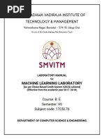 Vtu ML Lab Manual | PDF | Machine Learning | Artificial Neural Network