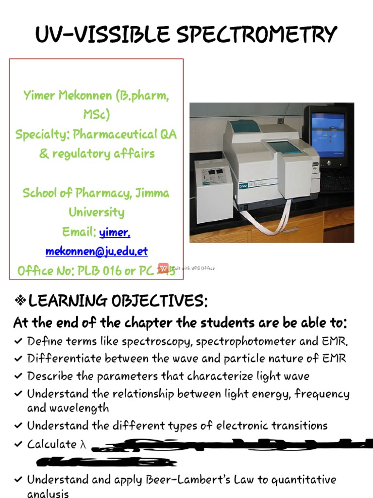 Uv Spec | PDF | Electromagnetic Radiation | Spectrophotometry