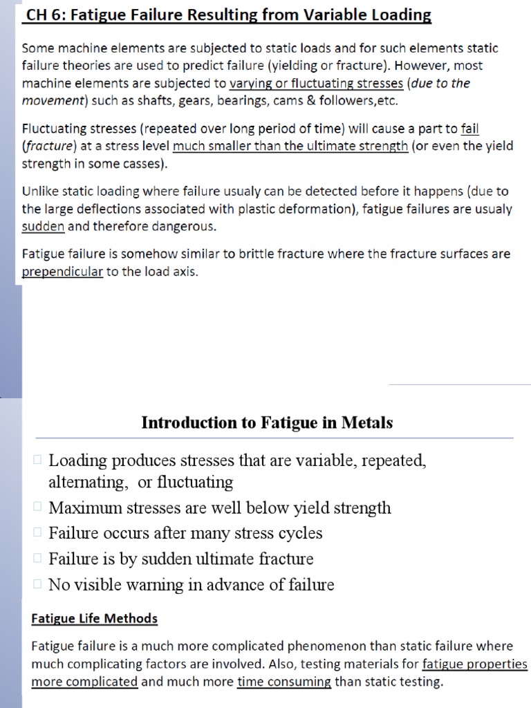 Fatigue Failure in Metals | PDF | Fatigue (Material) | Strength Of ...