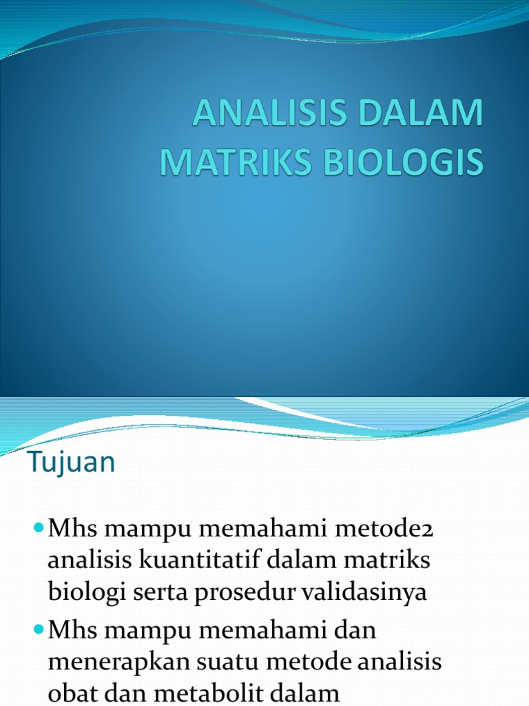 Analisis Dalam Matriks Biologis | PDF | Pengembangan Diri | Sains ...