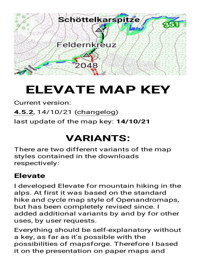 Elevate Map Key: Variants | PDF | Road | Road Surface