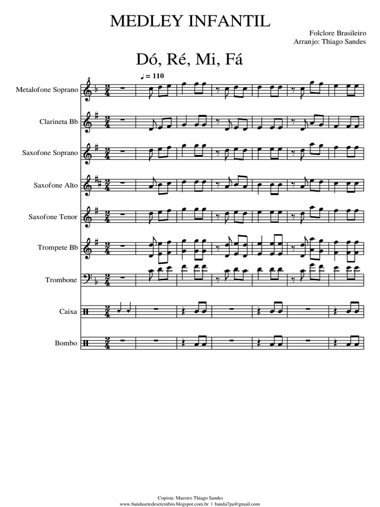 Medley Infantil Dó, Ré, Mi, Fá: Folclore Brasileiro Arranjo: Thiago ...
