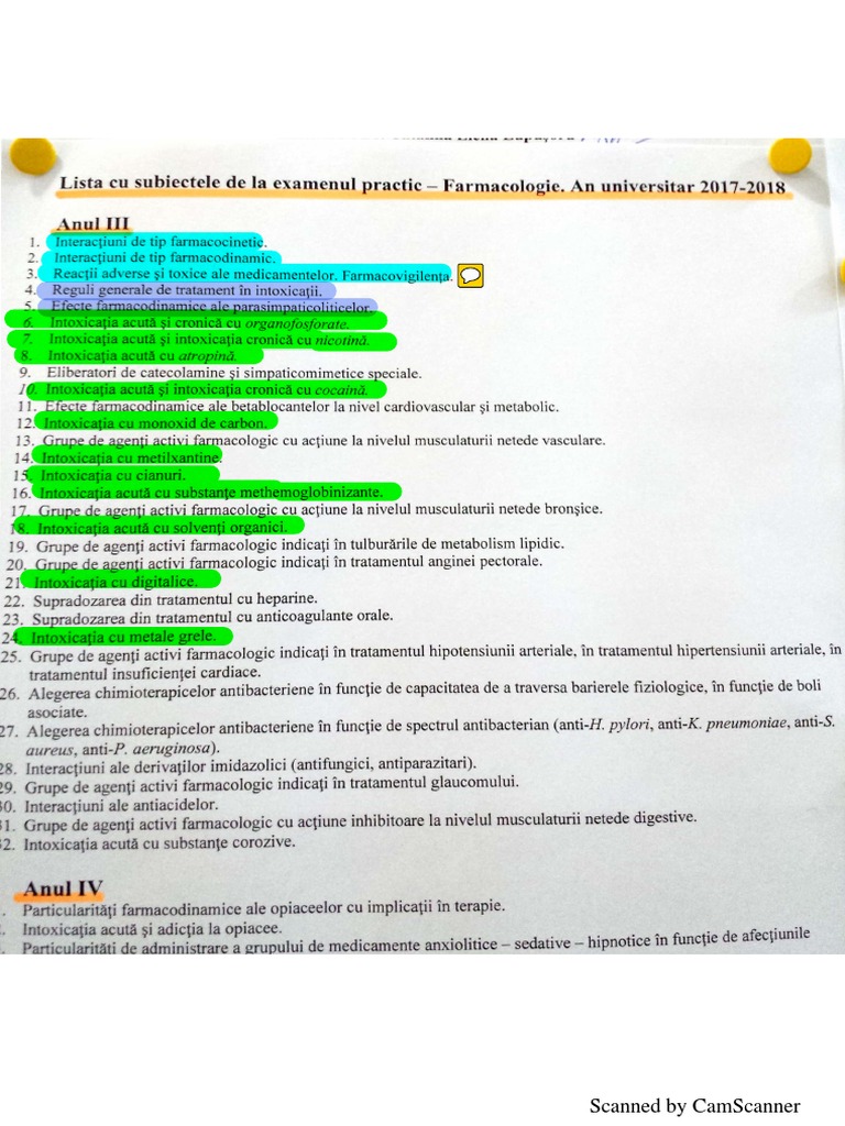 Lista Subiecte Farmaco Practic | PDF