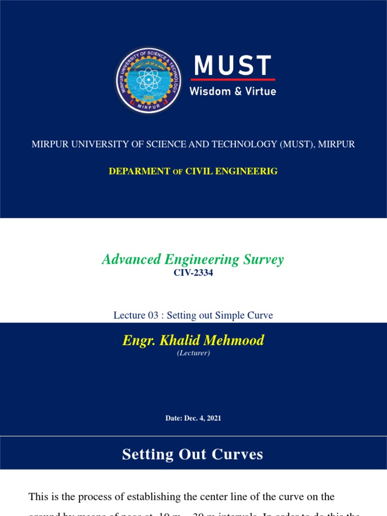 Setting Out Simple Curves in Surveying | PDF | Surveying | Tangent