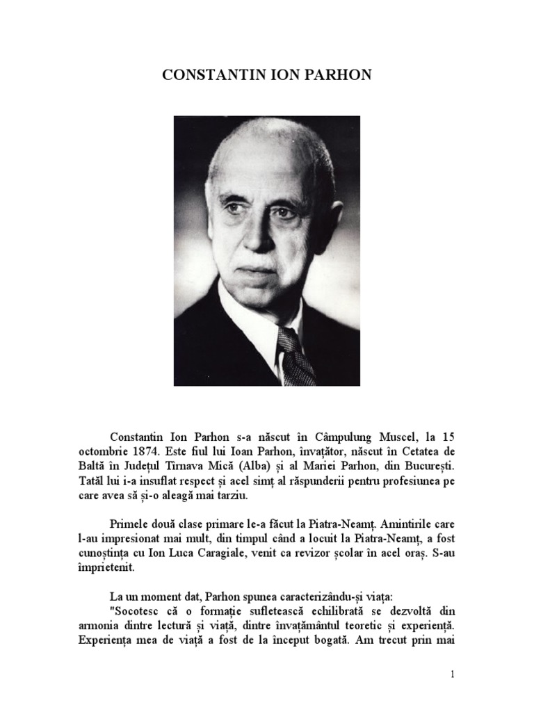 Constantin Ion Parhon | PDF