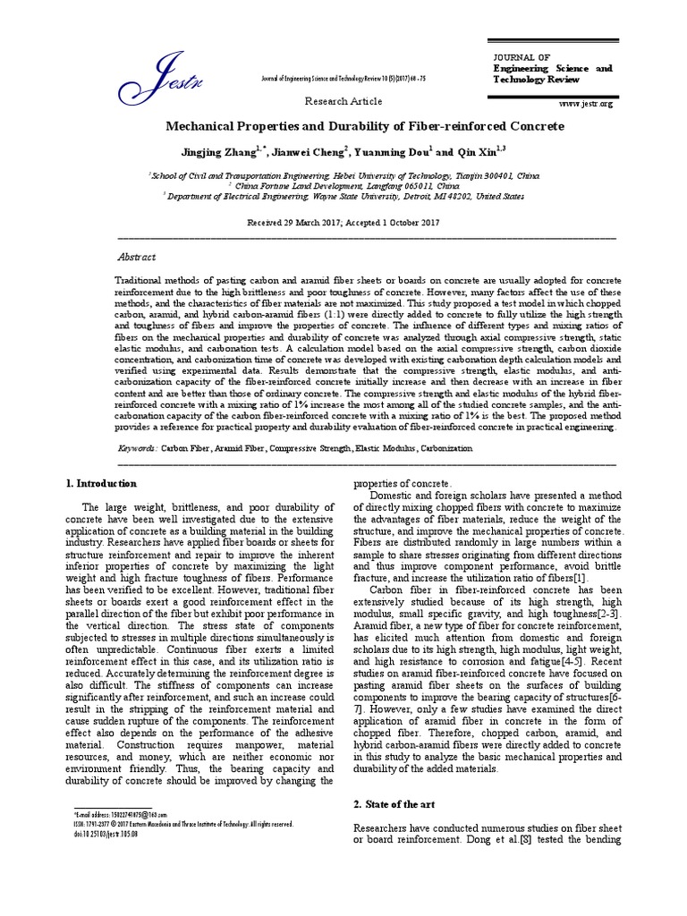 Mechanical Properties and Durability of Fiber-Reinforced Concrete | PDF ...