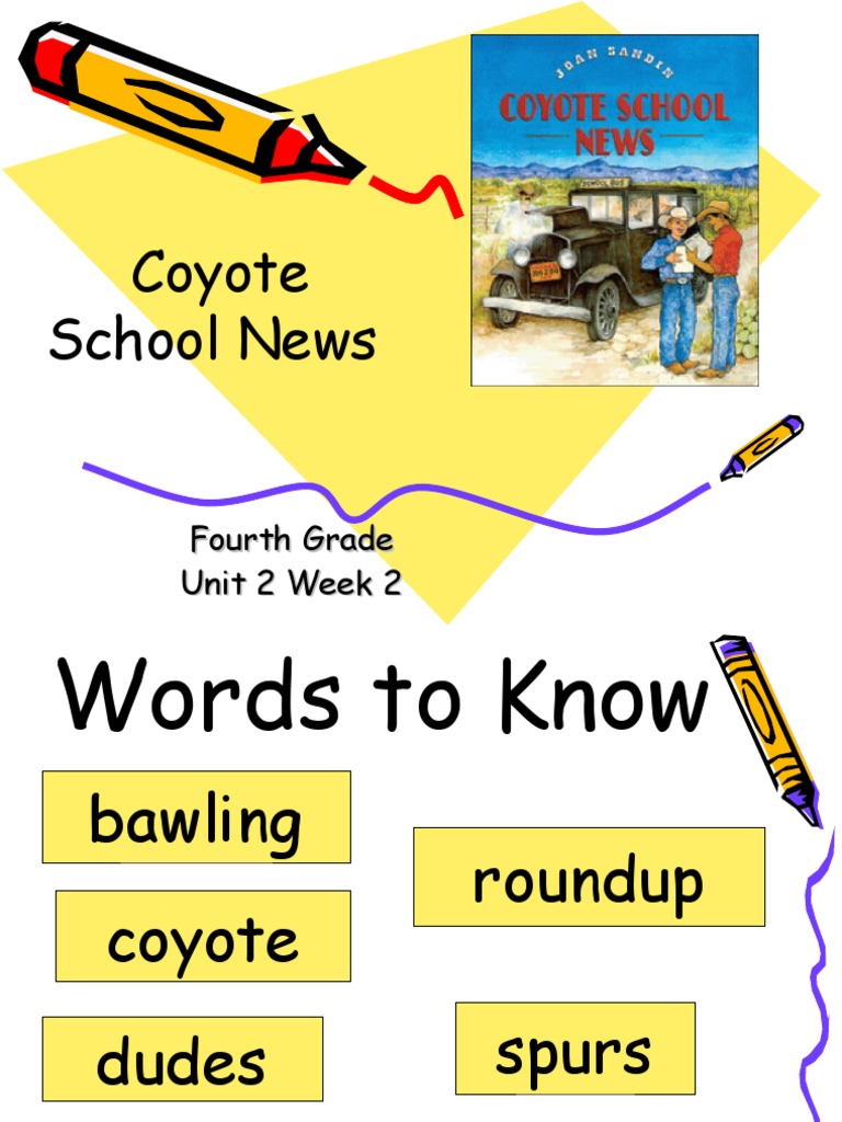 Coyote School News: Fourth Grade Unit 2 Week 2 | PDF | Foreign Language ...