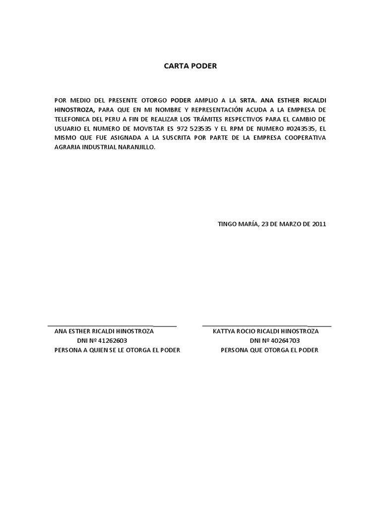 Carta Poder | PDF