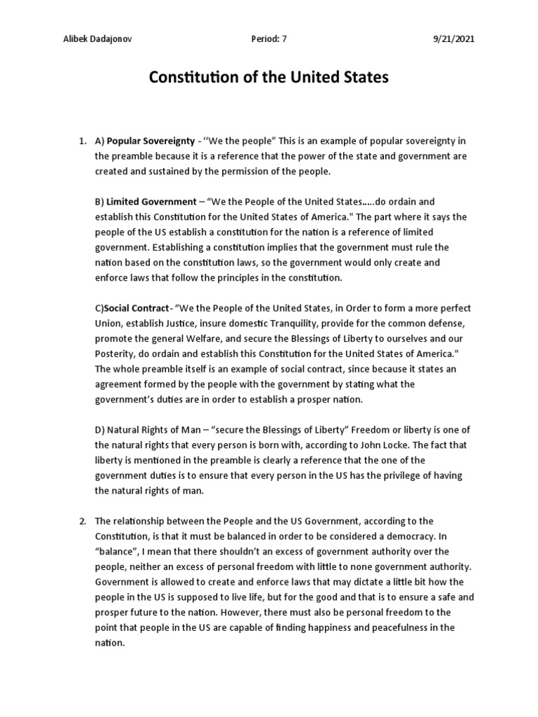 Constitution of The United States | PDF | Liberty | Constitution