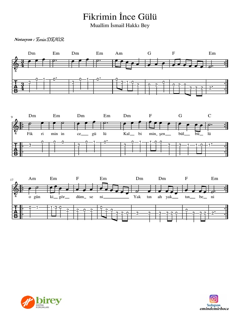 Fikrimin Ince Gulu Nota | PDF