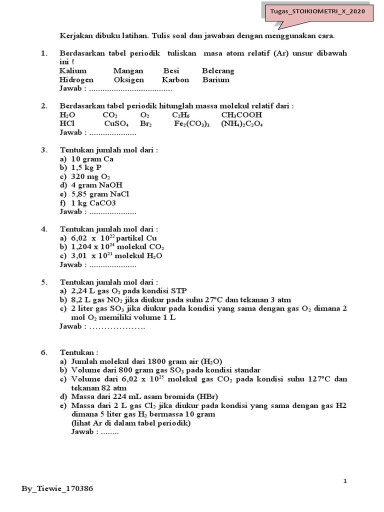 Soal Latihan KONSEP MOL | PDF