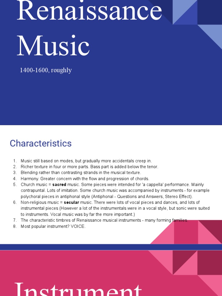 Music Appreciation - Renaissance Music | PDF | Musicology | Musical ...