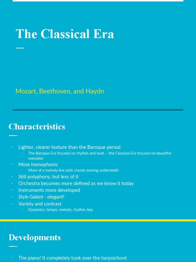 Classical Era: Haydn, Mozart, Beethoven | PDF | Classical Period (Music ...