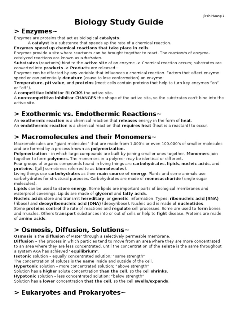 Biology Study Guide (Wheaton) Complete) | PDF | Meiosis | Cellular ...