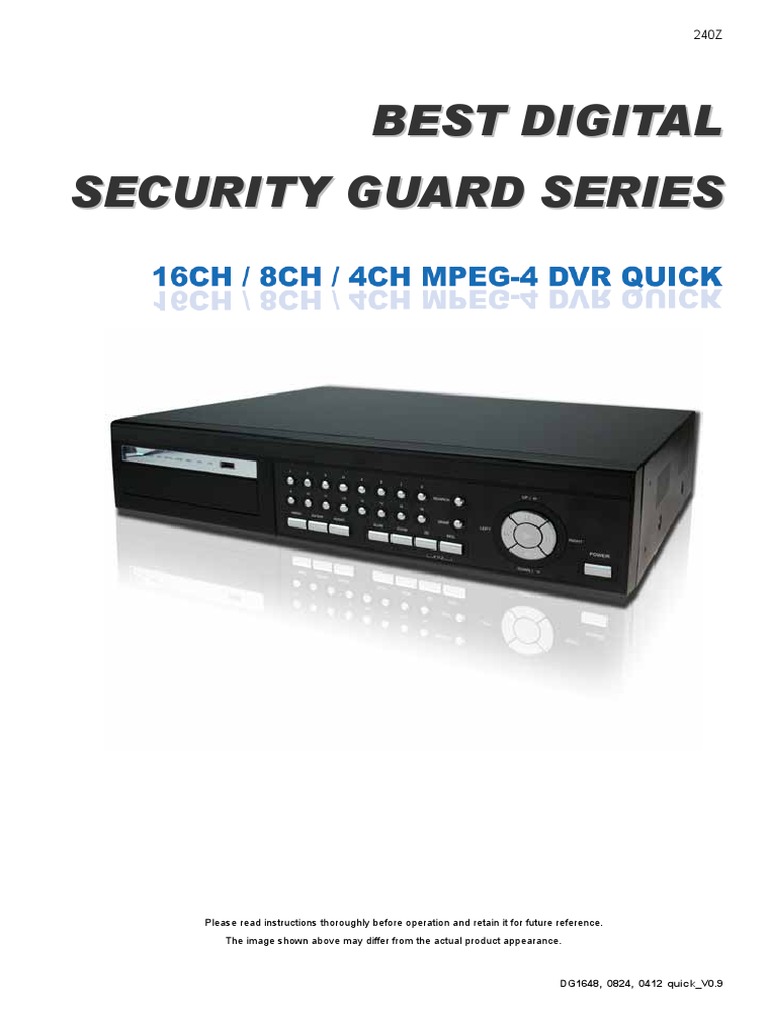 Av Digiguard Manual Av-Dg1648, Av-Dg0824 Quick v0.9 | PDF | Digital ...