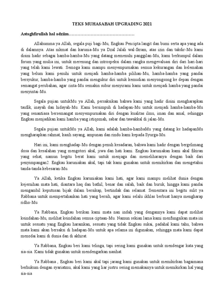 Teks Muhasabah | PDF