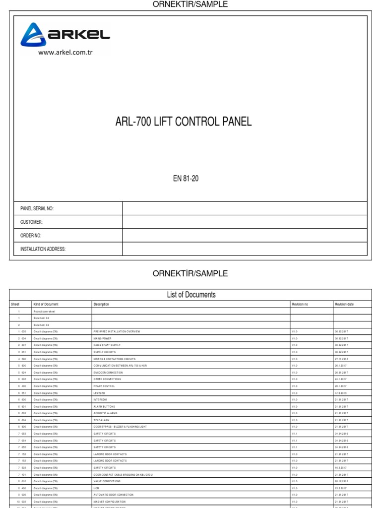 ARL 700 Hydraulic EN81 20.en | PDF | Electrical Engineering | Infographics