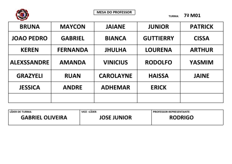 MAPA DE SALA - MODELO