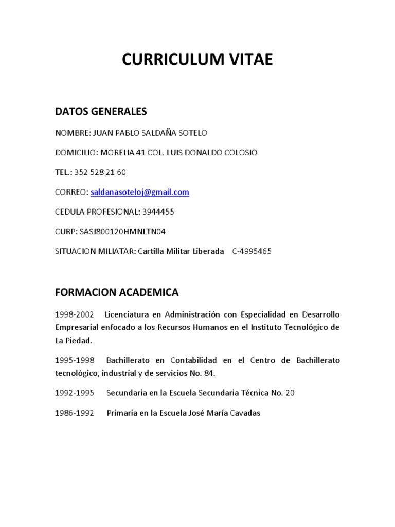 Curriculum Vita1 | PDF